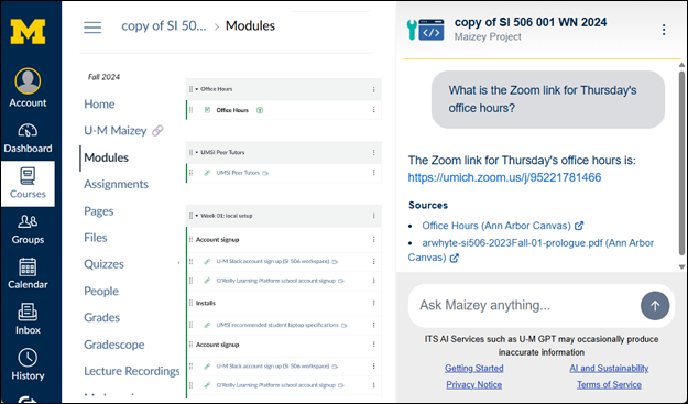 New in U-M Canvas Maizey | U-M Information and Technology Services